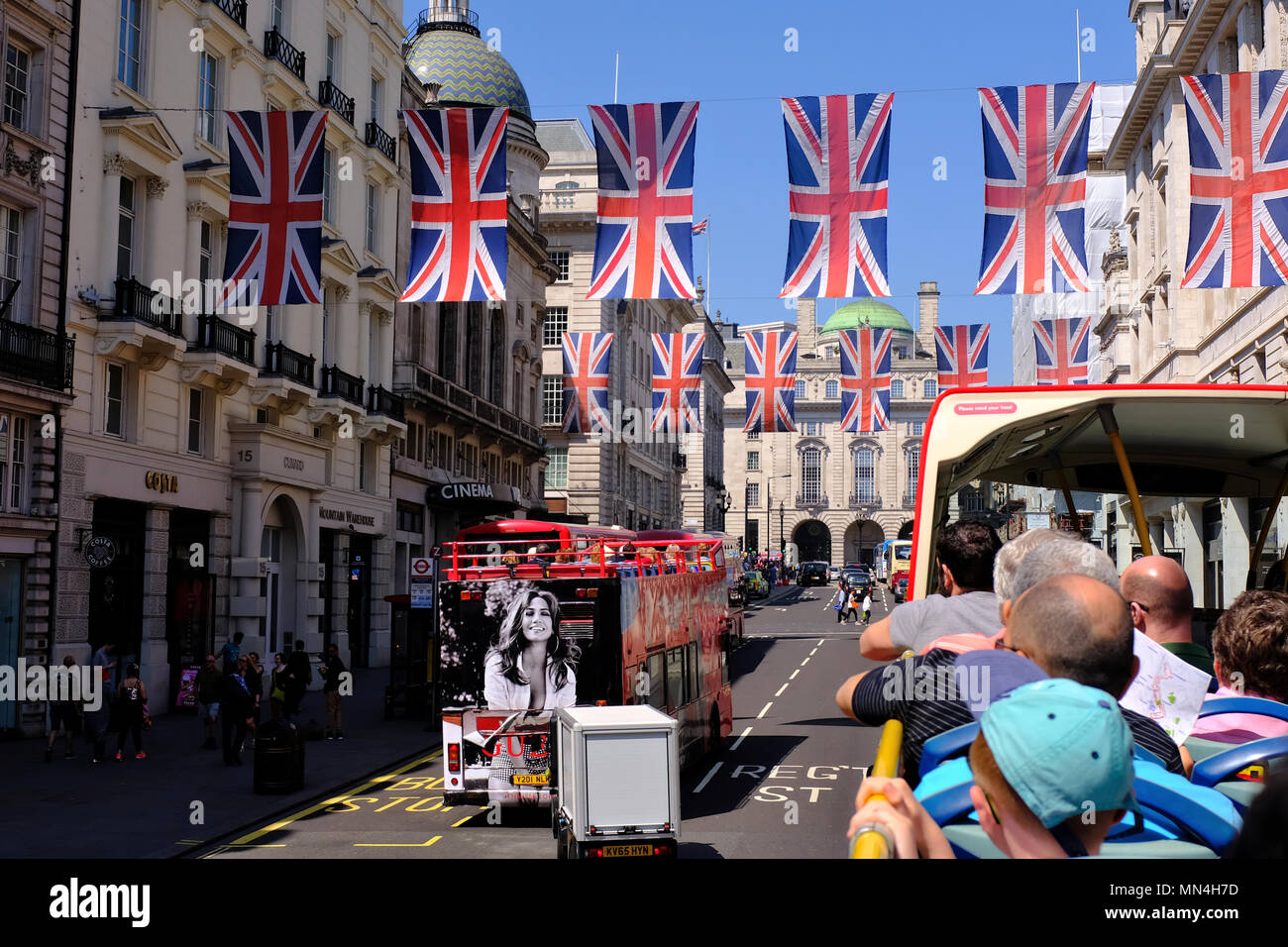 Regent Street Saint James's from a sightseeing bus - London UK Stock ...