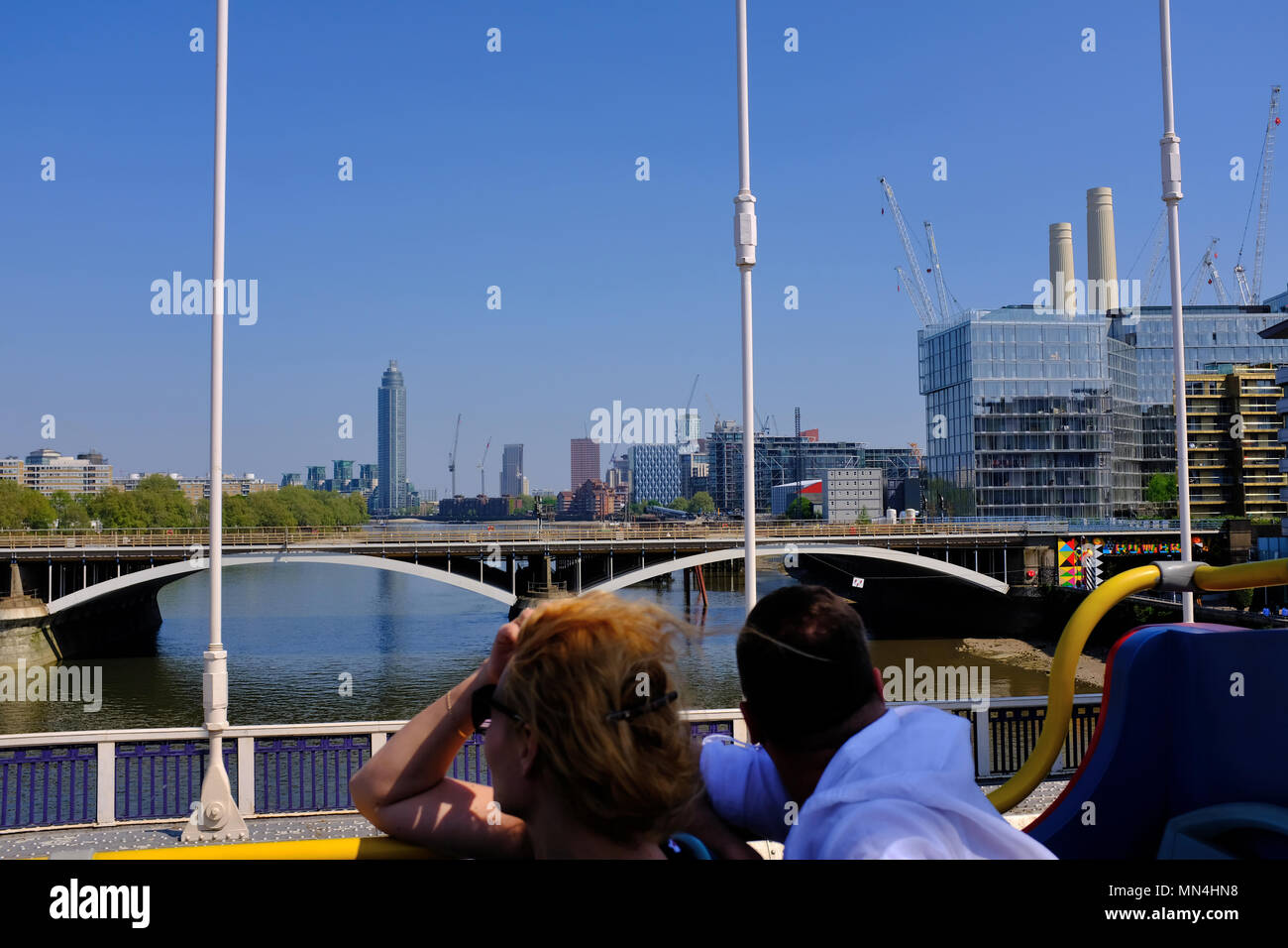 Hop on hop off open top bus tour london open hi-res stock photography ...