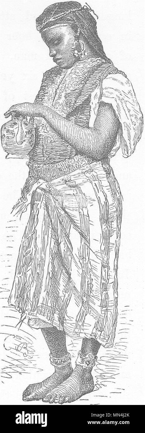 MOROCCO. Negro slave 1882 old antique vintage print picture Stock Photo ...