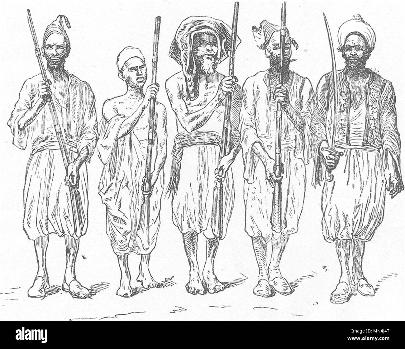 MOROCCO. Soldiers of the Sultan 1882 antique vintage print picture ...