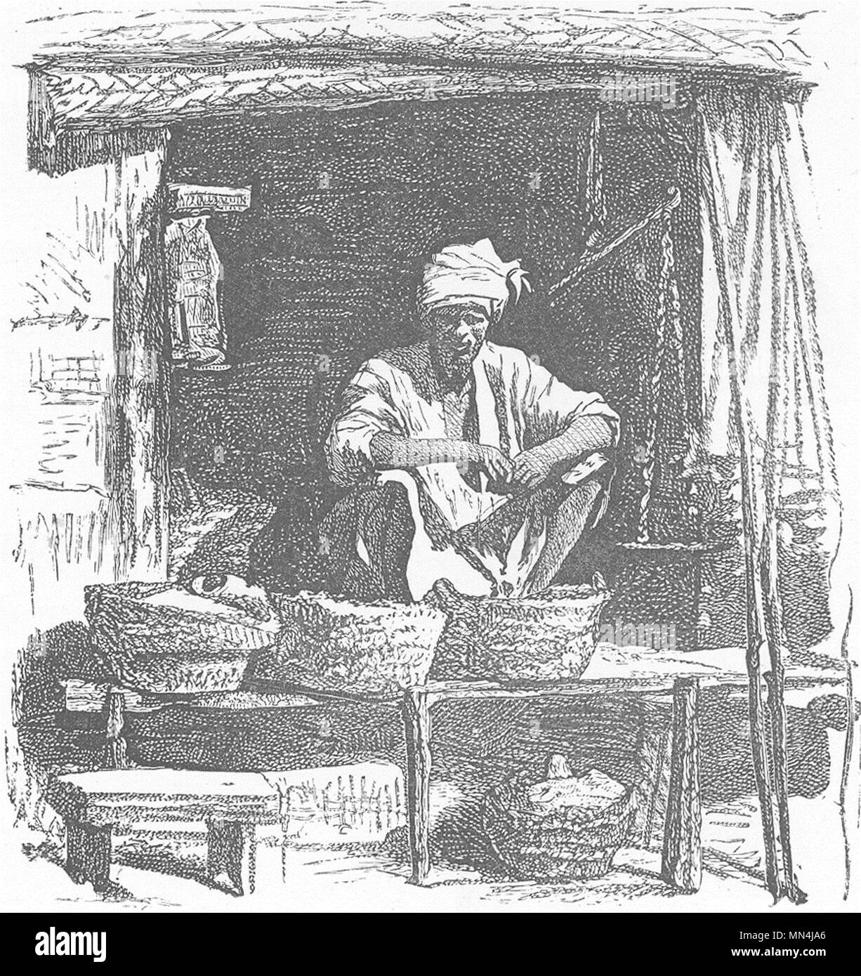MOROCCO. Moorish shopkeeper 1882 old antique vintage print picture ...
