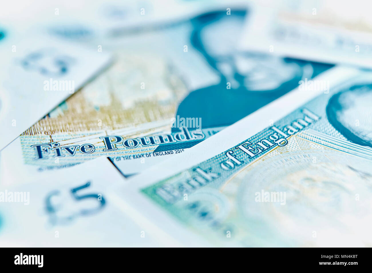 Close up five pound notes Stock Photo - Alamy
