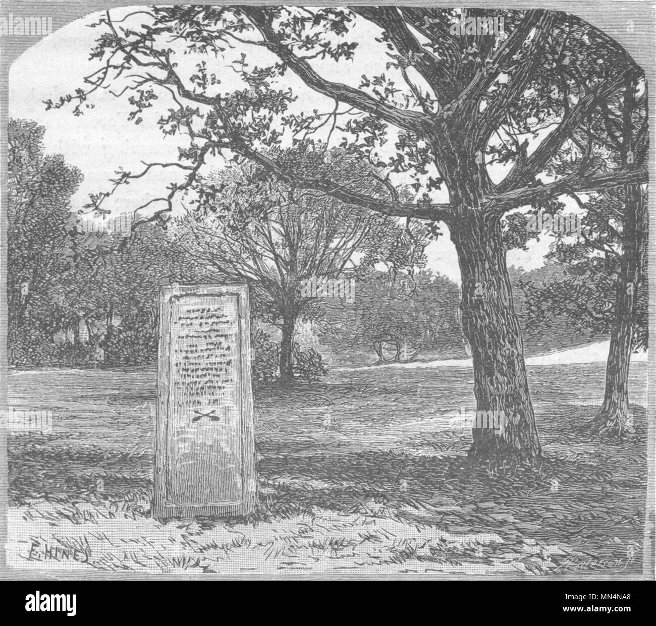 HANTS. New Forest. Rufus Stone 1898 old antique vintage print picture ...