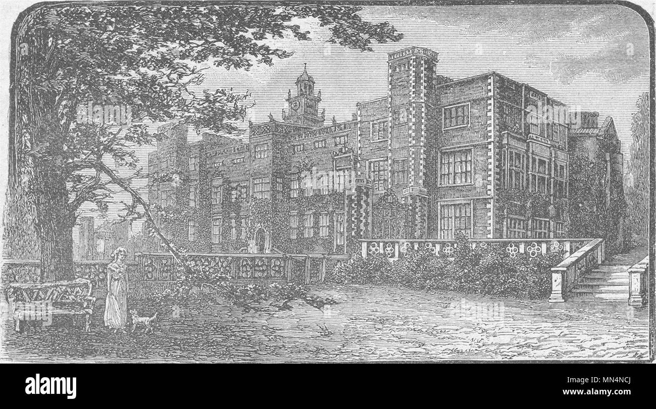 HERTS. Hatfield House 1898 old antique vintage print picture Stock ...