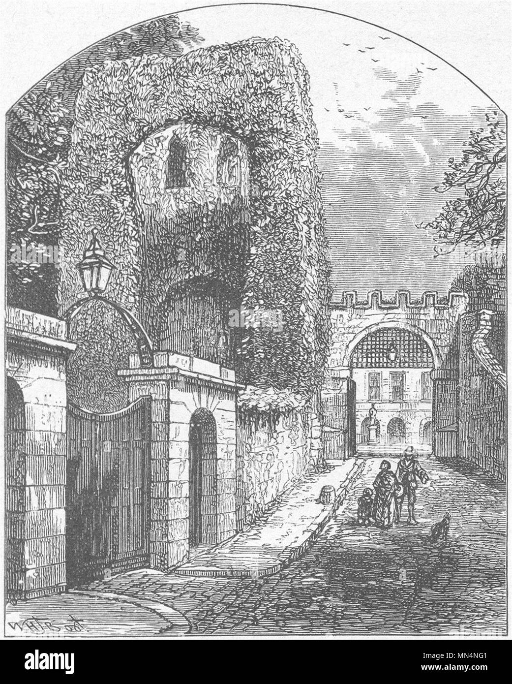 DEVON. Exeter. Ruins, Rougemont Castle 1898 old antique vintage print ...