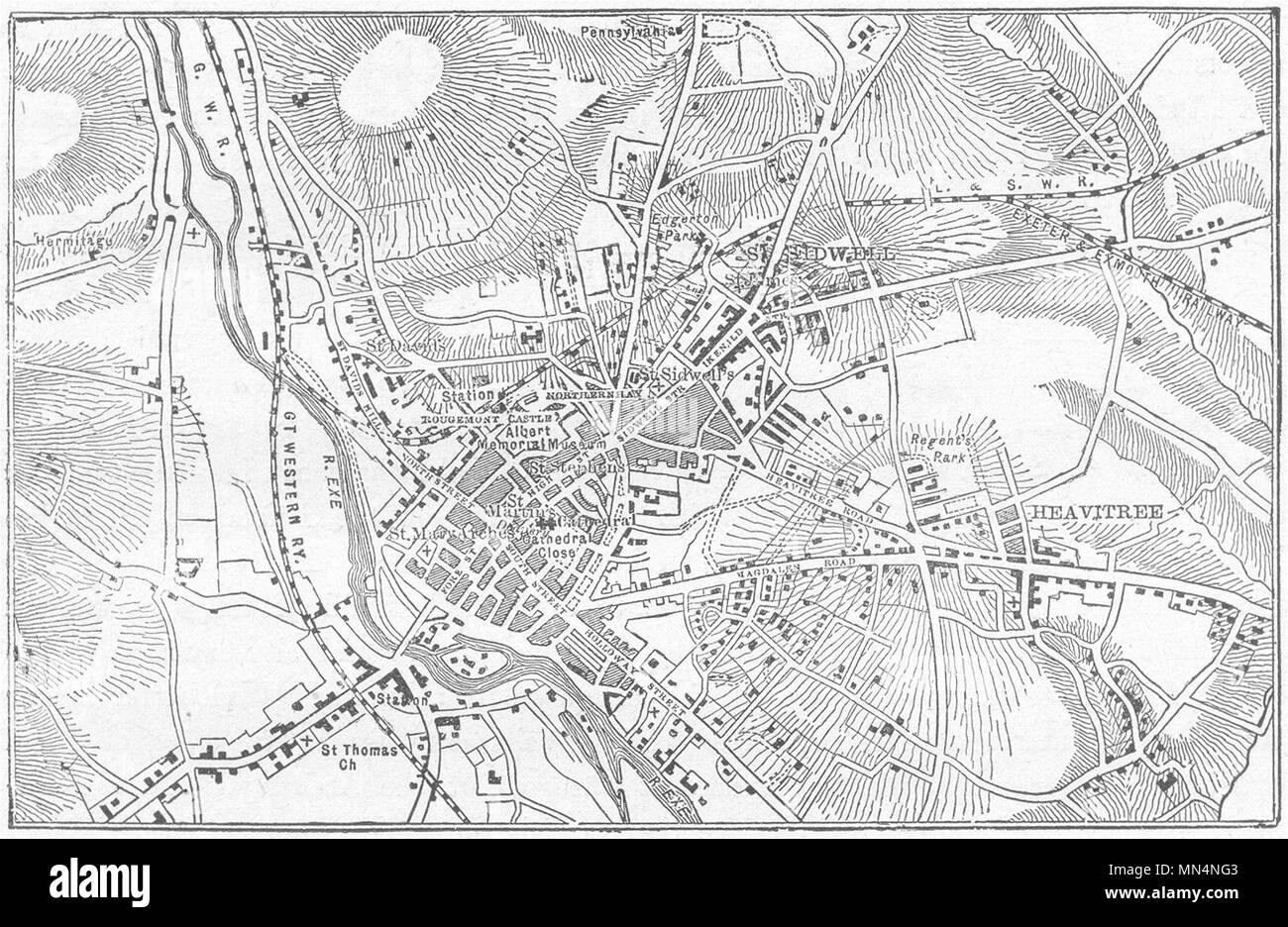 Old map exeter hi-res stock photography and images - Alamy