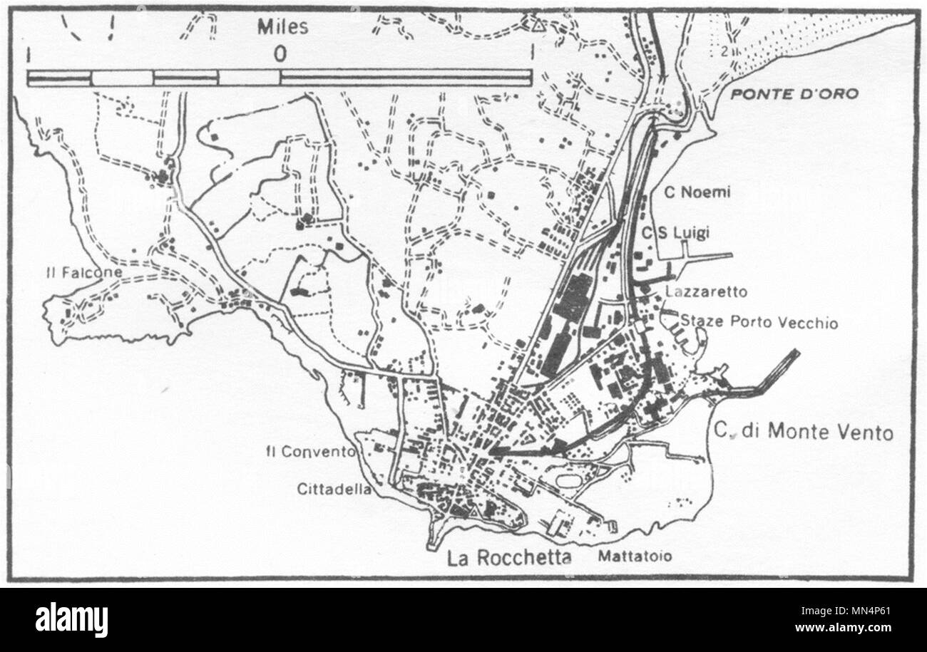 ITALY. Piombino sketch map 1945 old vintage plan chart Stock Photo - Alamy