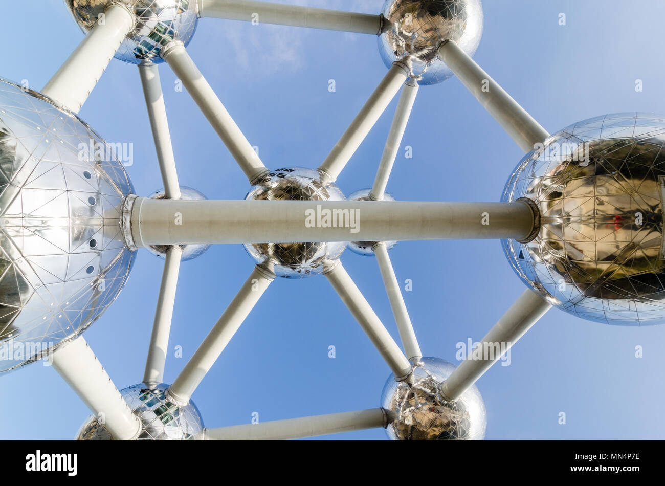 Atomium monument in Brussels. Belgium landmark structural chrome metal ...