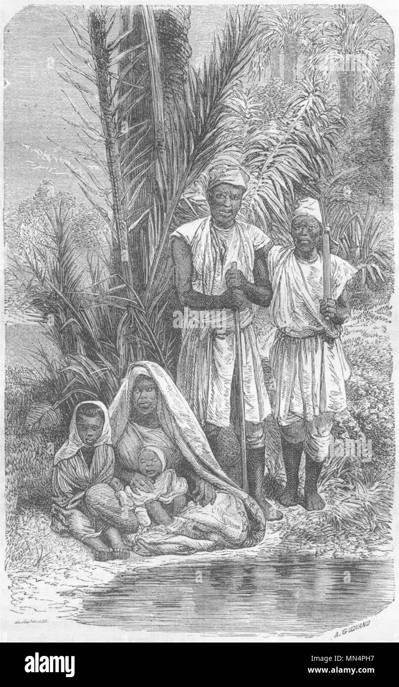 LIBYA. In Tripoli. Tripolitan Gardeners 1871 old antique vintage print ...