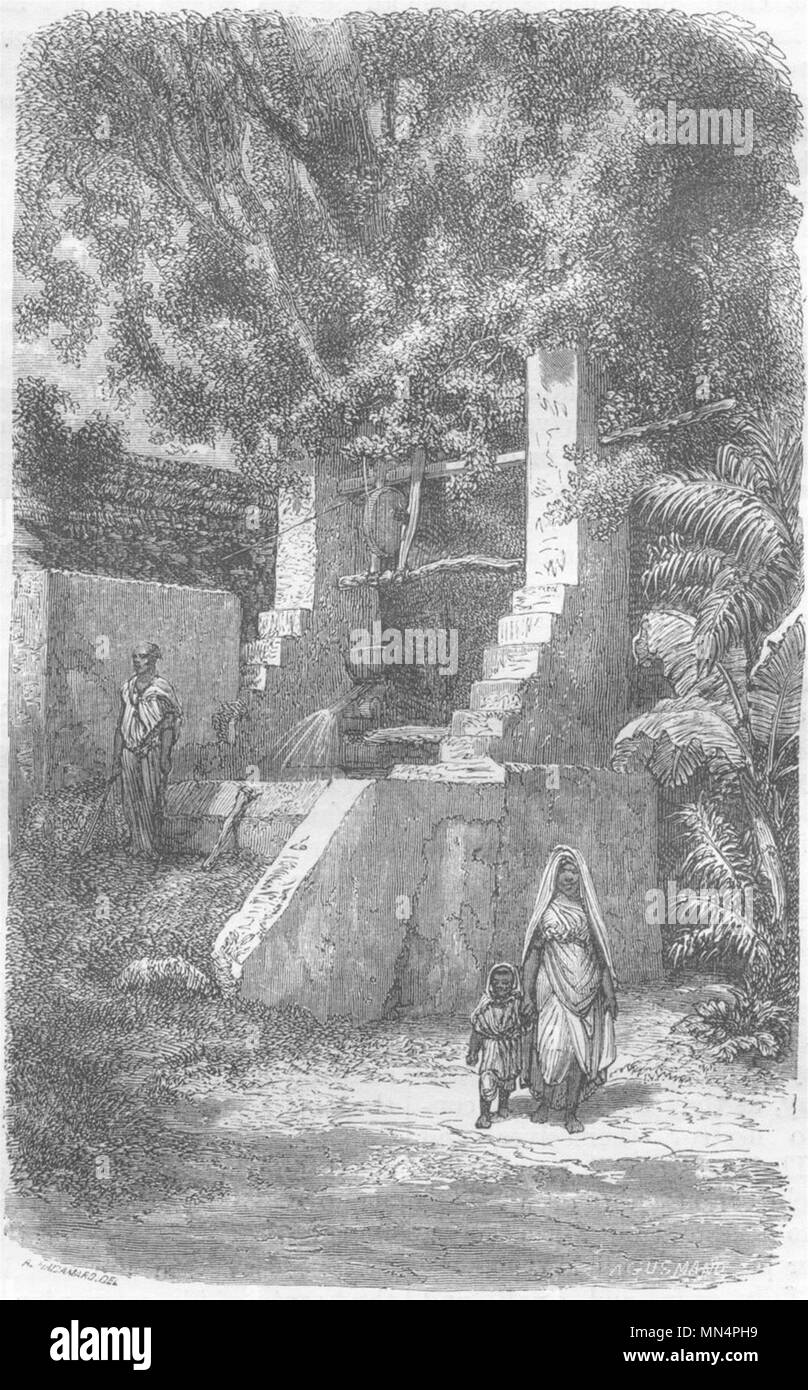 LIBYA. In Tripoli. Irrigation Well 1871 old antique vintage print ...