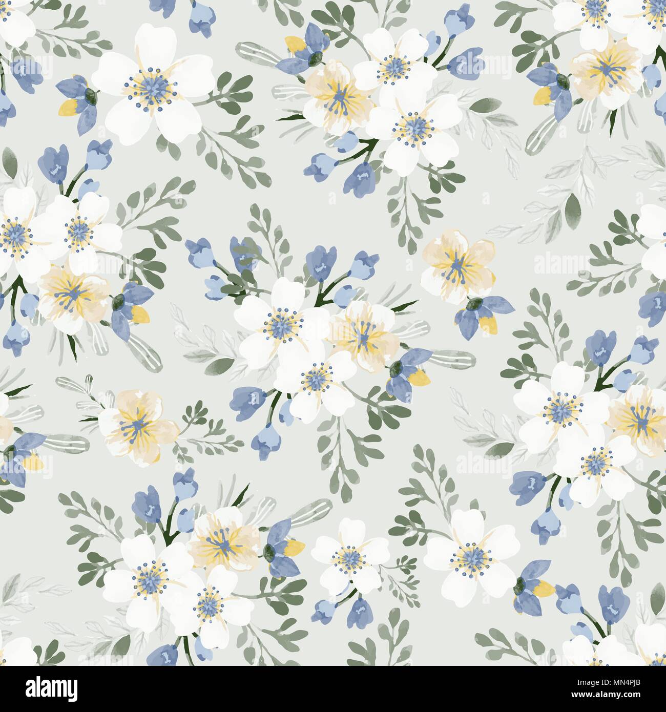 Seamless repeating floral pattern Stock Vector Image & Art - Alamy