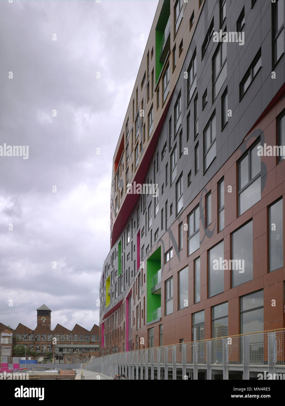Detail of exterior facade. Chips, Manchester, United Kingdom. Architect ...