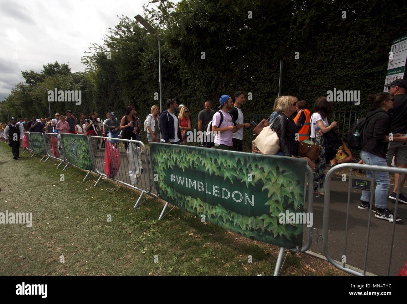 London, 3 July, 2017 - Wimbledon: People queuing for Wimbledon tickets ...
