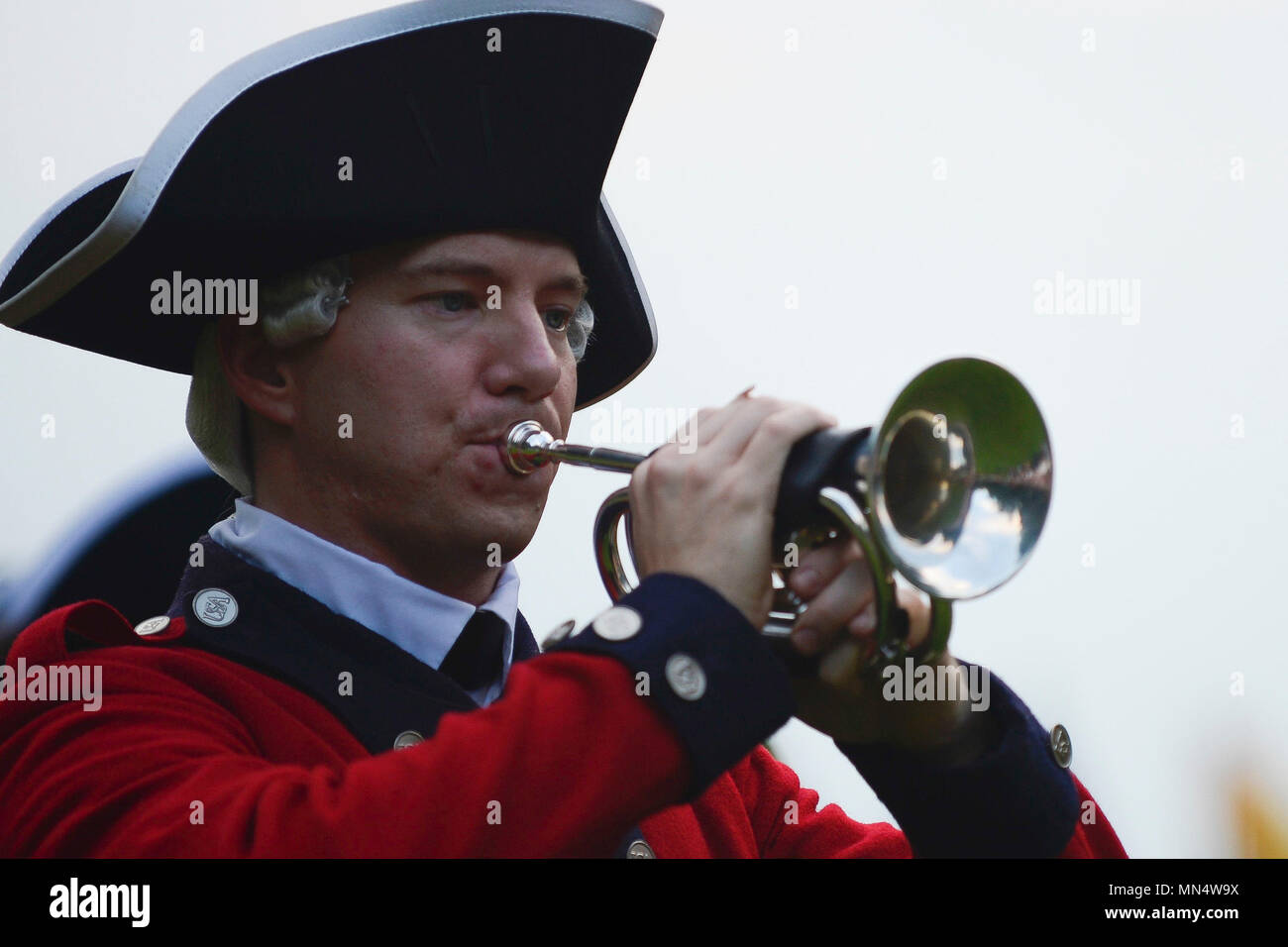 A U.S. Army Old Guard Fife and Drum Corps member performs during the ...