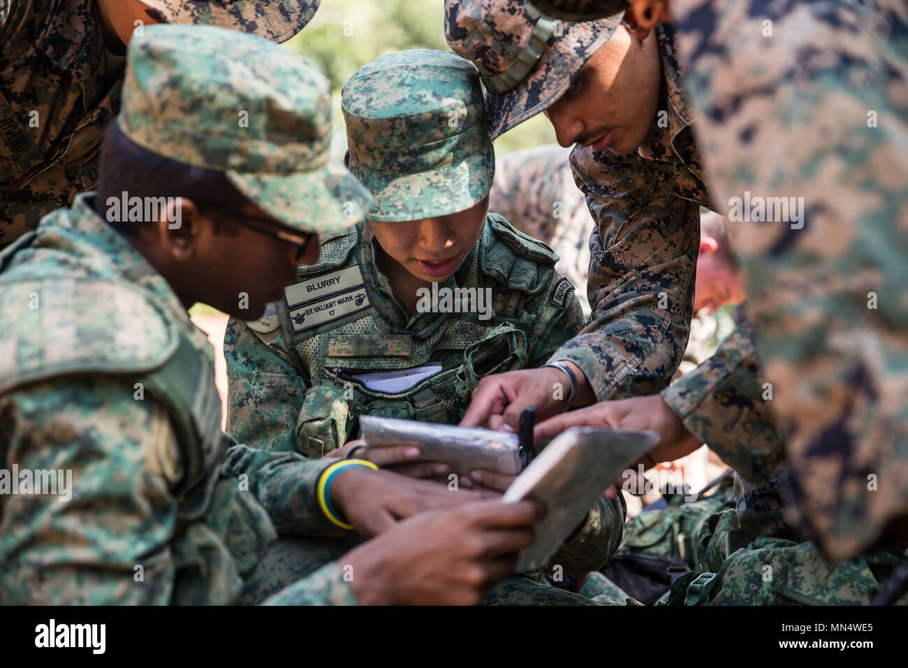Multinational service members conduct land navigation during Exercise ...