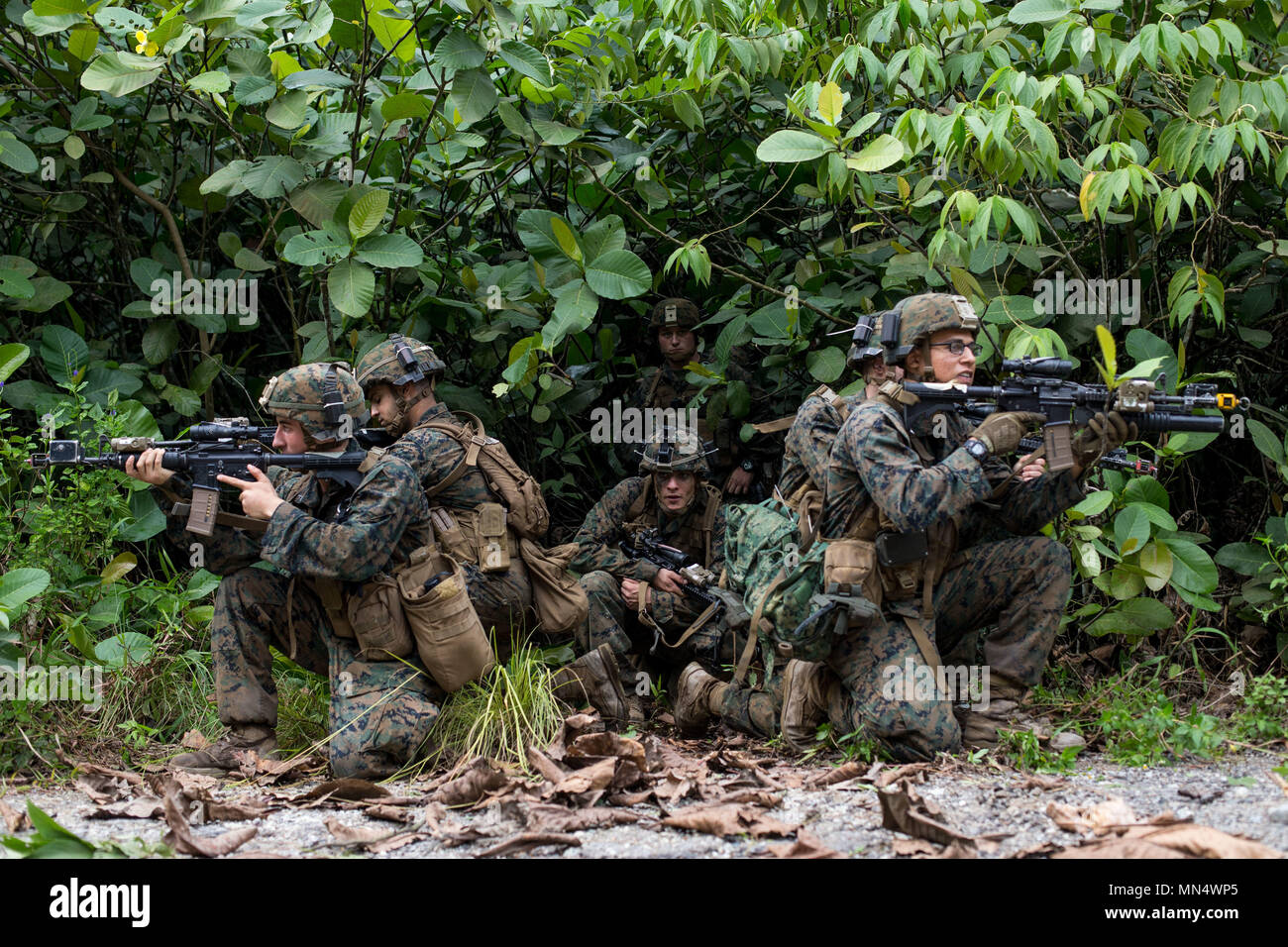 U.S. Marines post security during a deliberate attack for the final ...