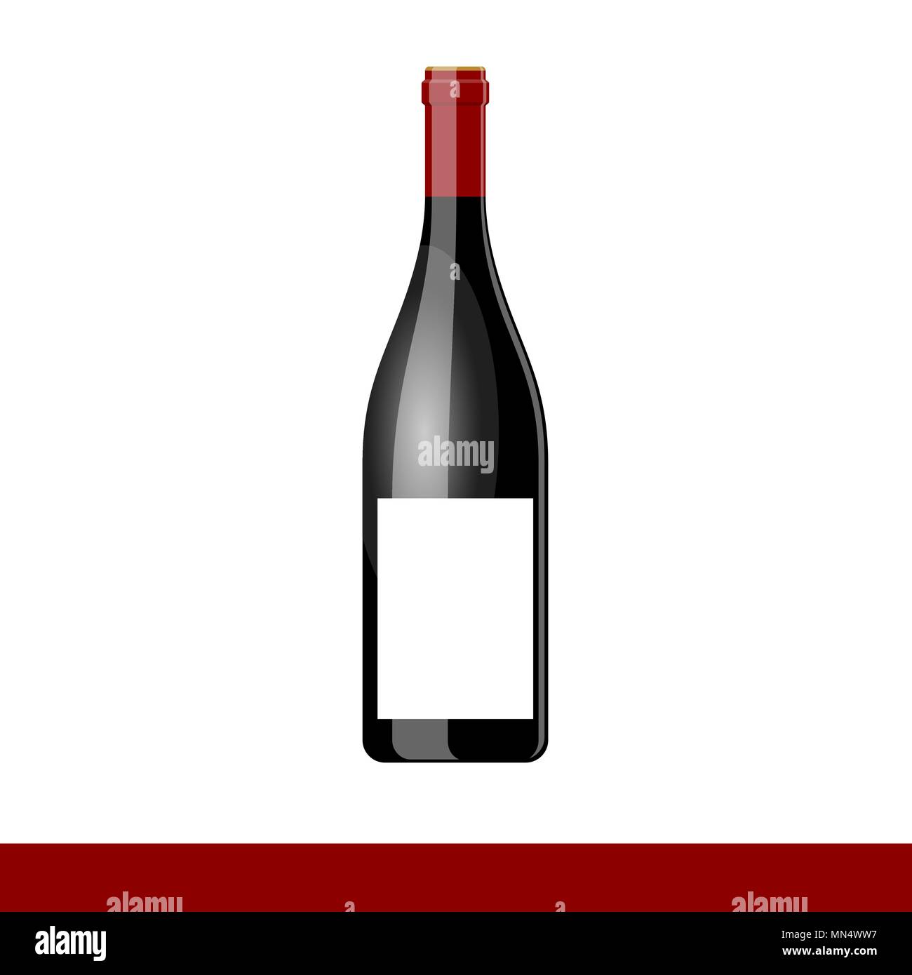 wine bottle with clean label on white background. mocap Stock Vector ...