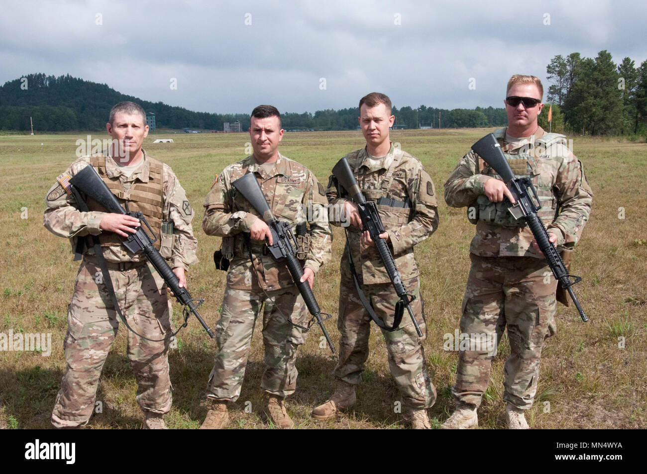 Members of the 416th Theater Engineer Command Marksmanship Team, show ...