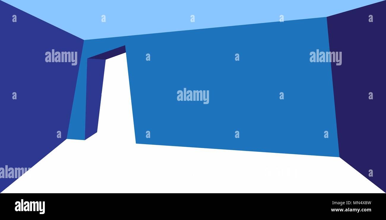 Blue empty room white Stock Vector Images - Alamy