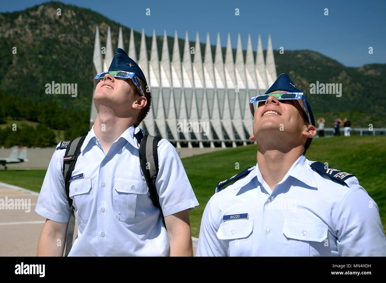 Cadet 2nd Classmen Charles Barton and Mark Bozzo witness the solar ...