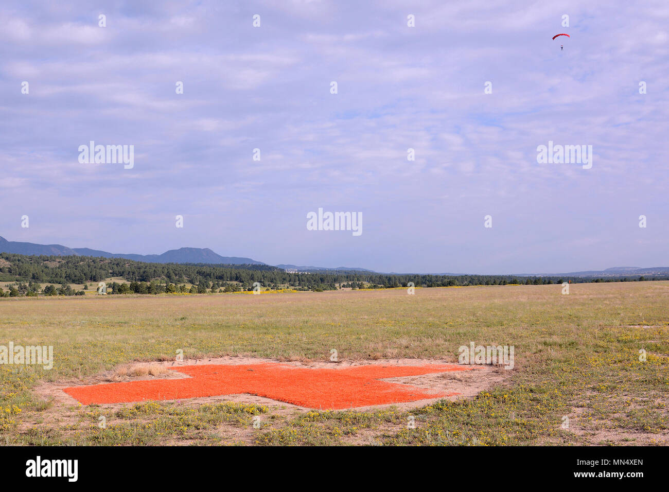 An Airmanship 490, Basic Freefall Parachuting student approaches the ...