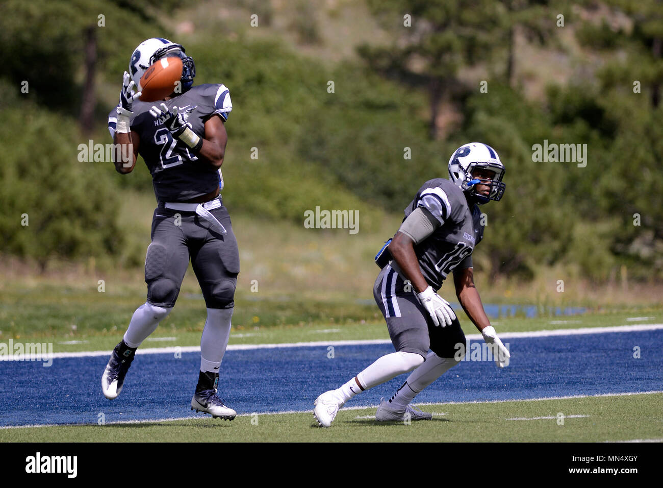 Cadet Candidate Dymitri Mckenzie recieves the kickoff as the U.S. Air ...