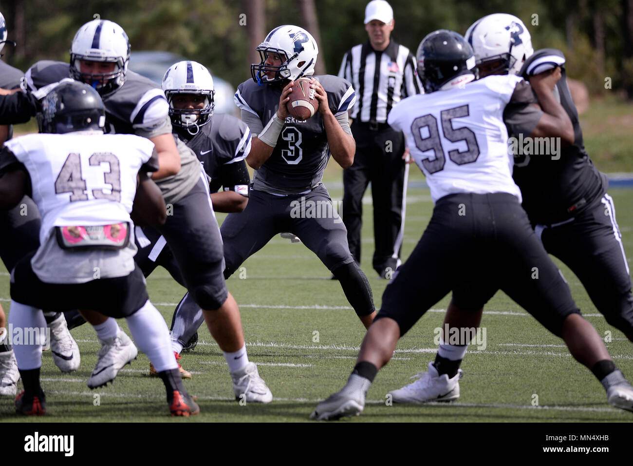 Cadet Candidate Wayne Overman looks for a receiver as the U.S. Air ...