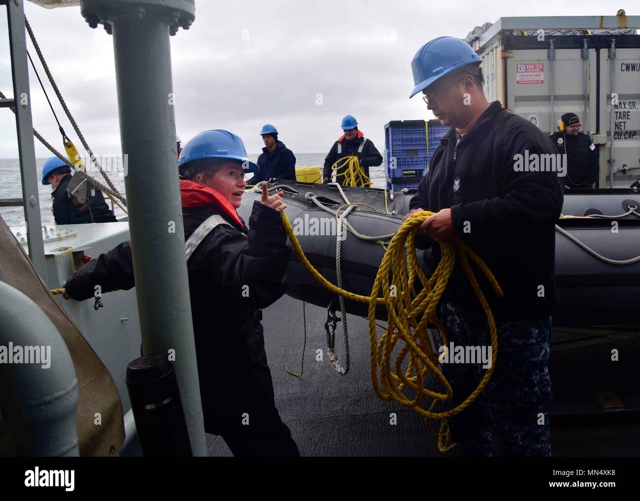 CHUKCHI SEA - Royal Canadian Navy Leading Seaman Tammy Shepley explains ...