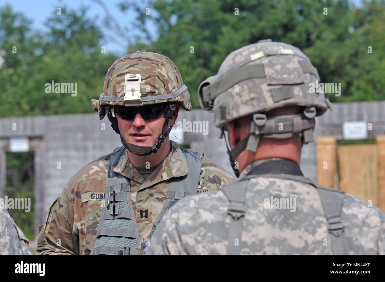 U.S. Army Reserve Capt. Daniel Gusich, commander of the 420th Engineer ...