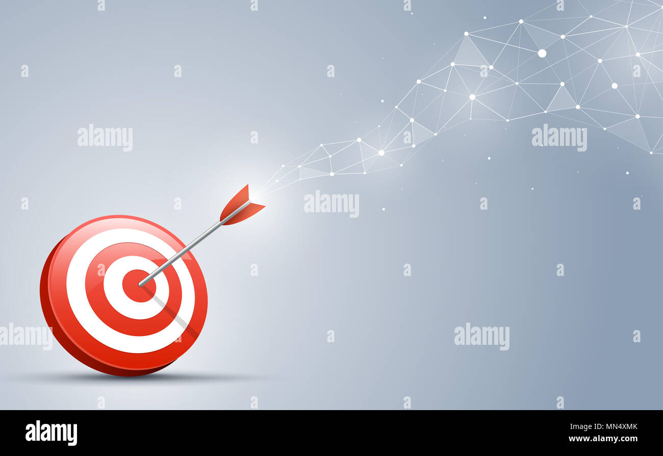 Target hitting in the center by the arrow. Goal direction and ...