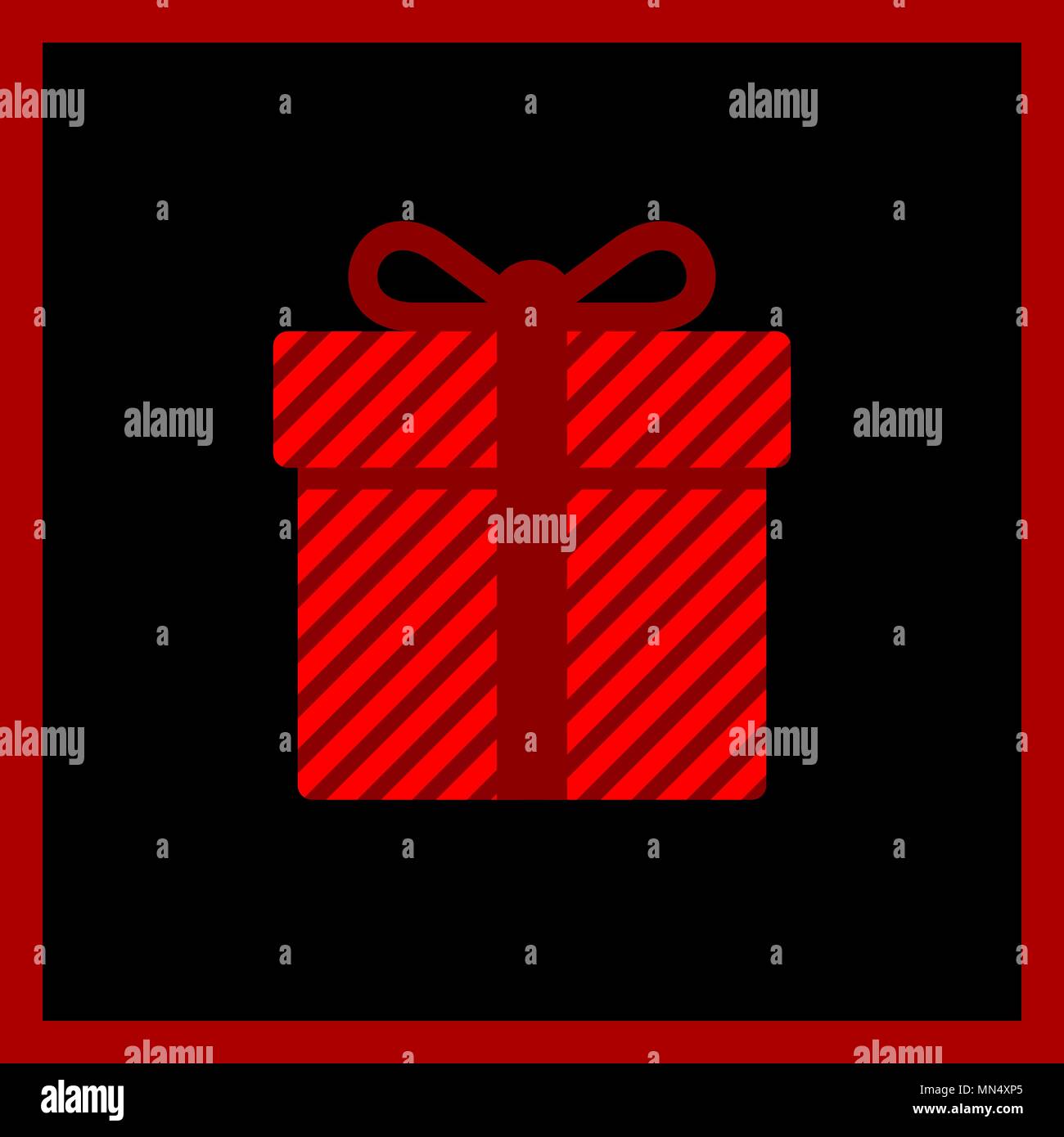Giftbox ribbon on red Stock Vector Images - Alamy