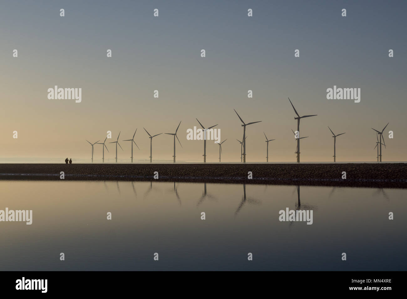 Redcar beach sunset Stock Photo - Alamy