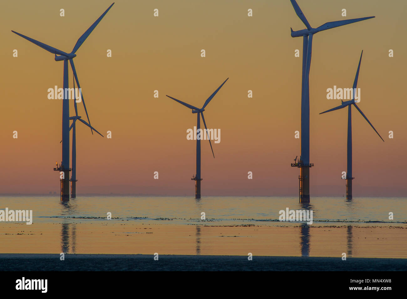 Redcar beach sunset Stock Photo - Alamy