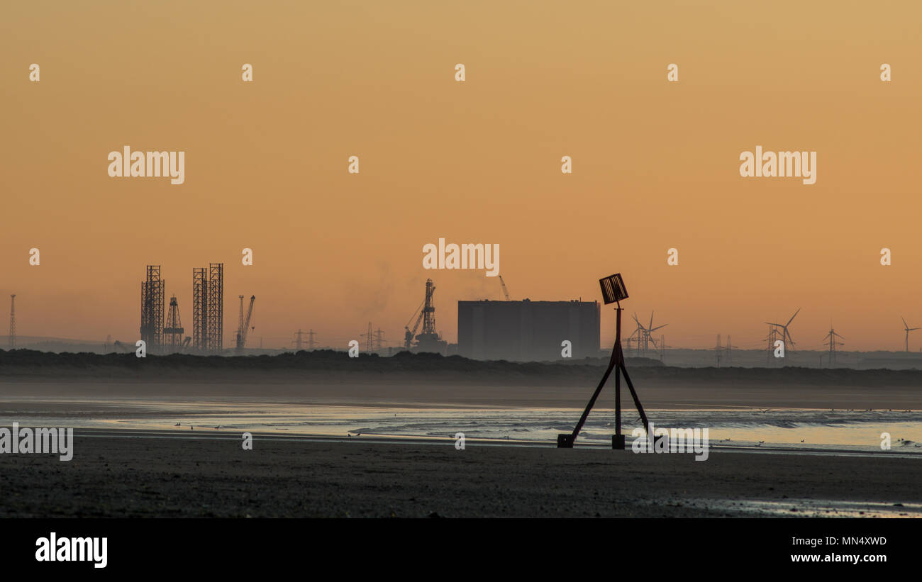Redcar beach sunset Stock Photo - Alamy
