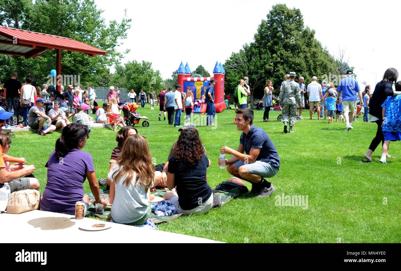 Members of the 302nd Airlift Wing and their families gather at the Capt ...