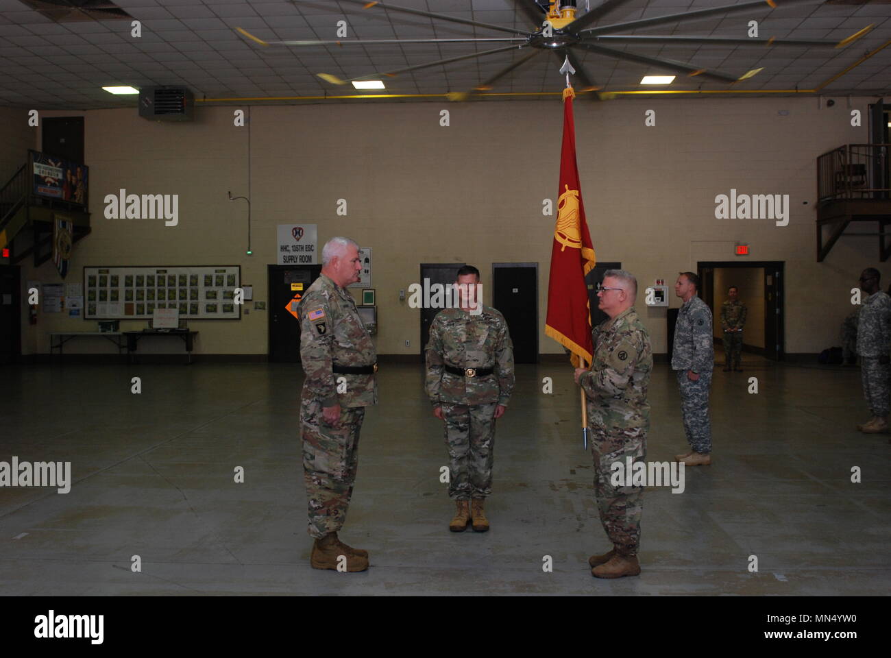 Brig. Gen Steven T. Eveker, Acting Commanding General of the 377th Theater Support Command (left ...