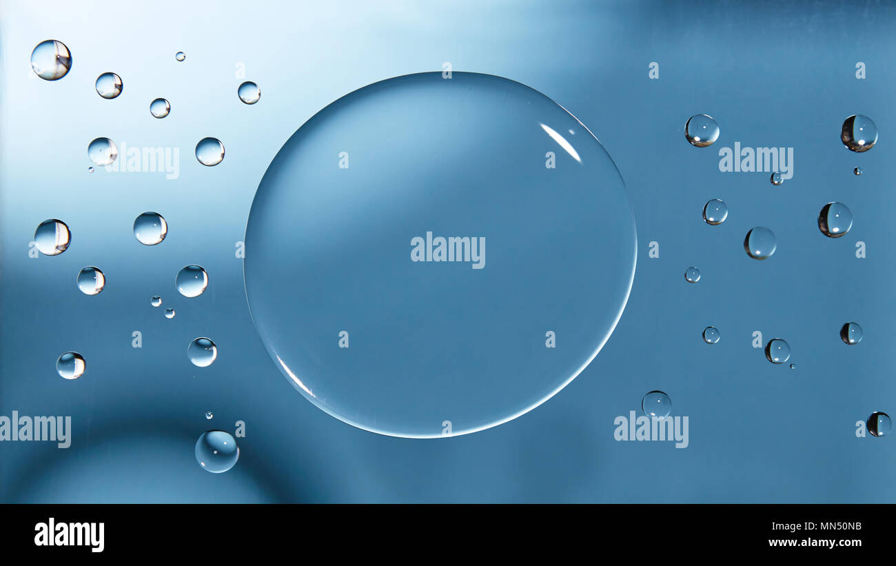 pattern of water drops on blue gradient background Stock Photo - Alamy