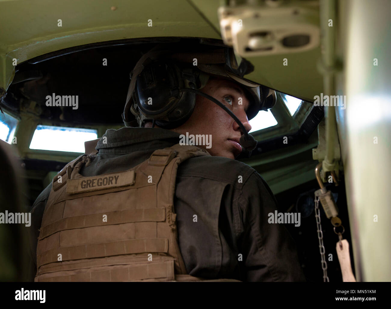 U.S. Marine Corps Lance Cpl. Alex Gregory, Assault Amphibious Vehicle ...