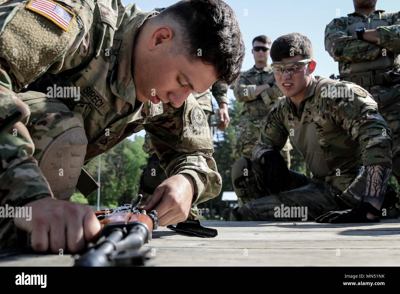 Soldiers assigned to 1st Squadron, 2nd Cavalry Regiment, assemble the ...