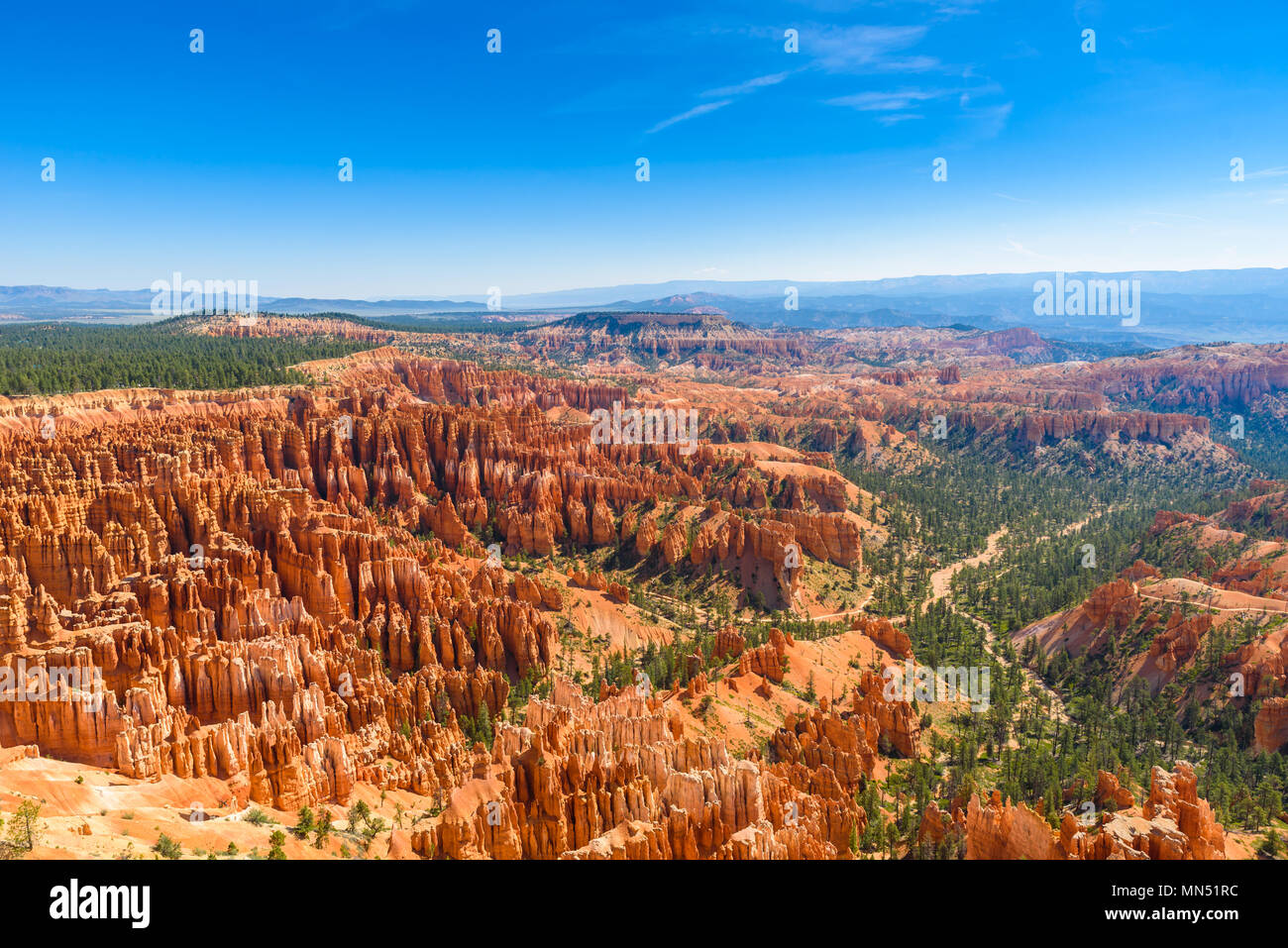 Scenic view of beautiful red rock hoodoos and the Amphitheater from ...