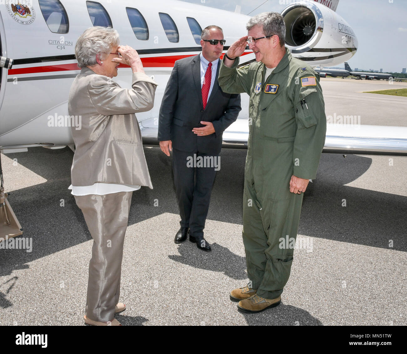 Gov. Kay Ivey arrives at the 117th Air Refuelling Wing, Sumpter Smith ...