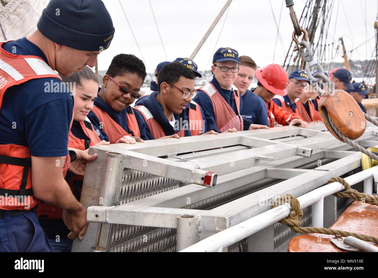 Coast Guard Cutter Eagle crewmembers and New London High School ROTC ...