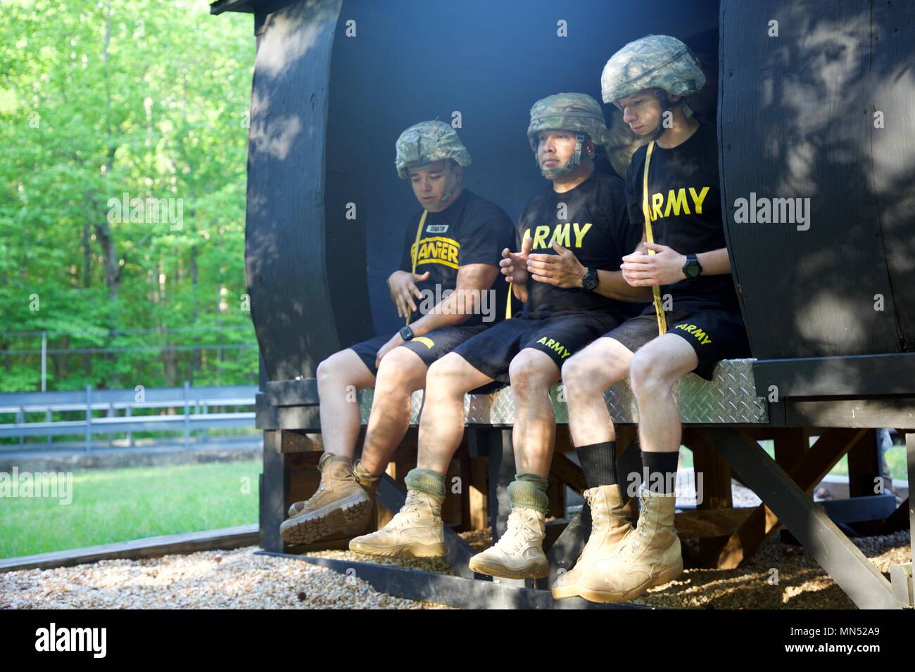 A group of U.S. Army Rangers, assigned to the 5th Ranger Training ...