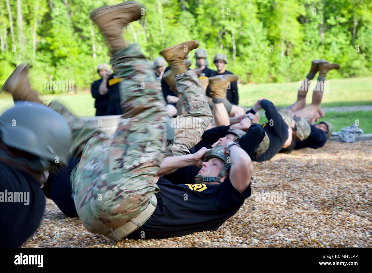A group of U.S. Army Rangers, assigned to the 5th Ranger Training ...