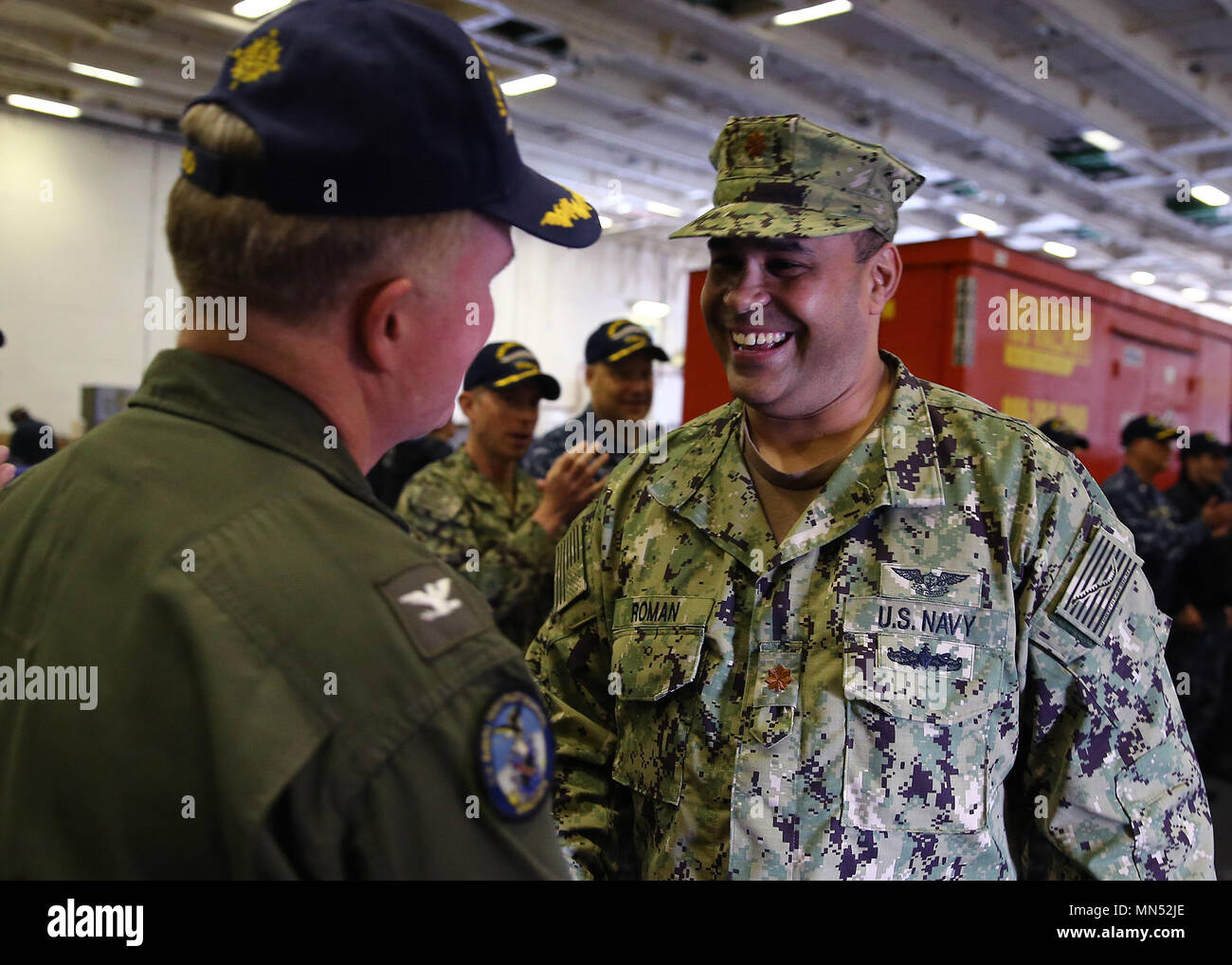 NORFOLK, Va. (May 10, 2018) -- Lt. Cmdr. Jamie Roman gives his last ...