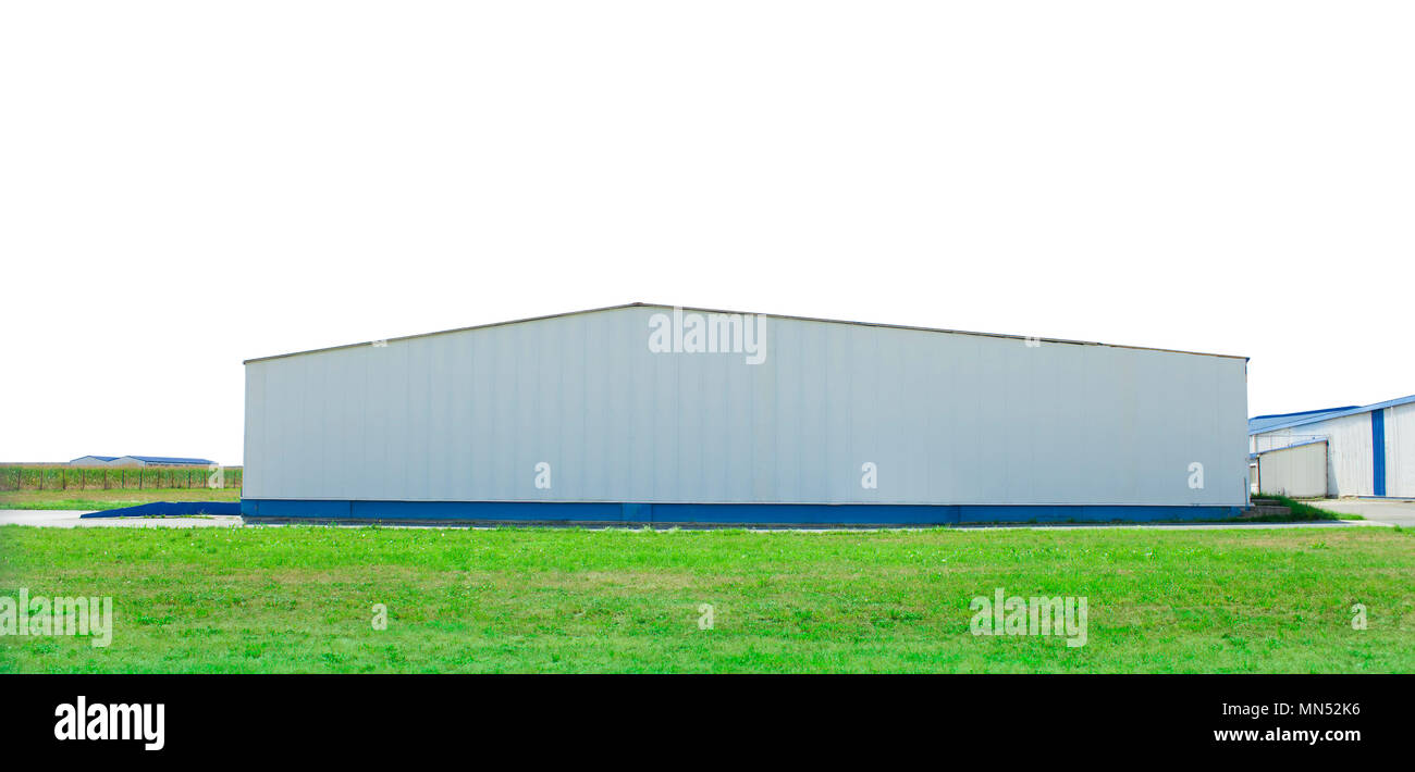 big industrial building on white background Stock Photo - Alamy