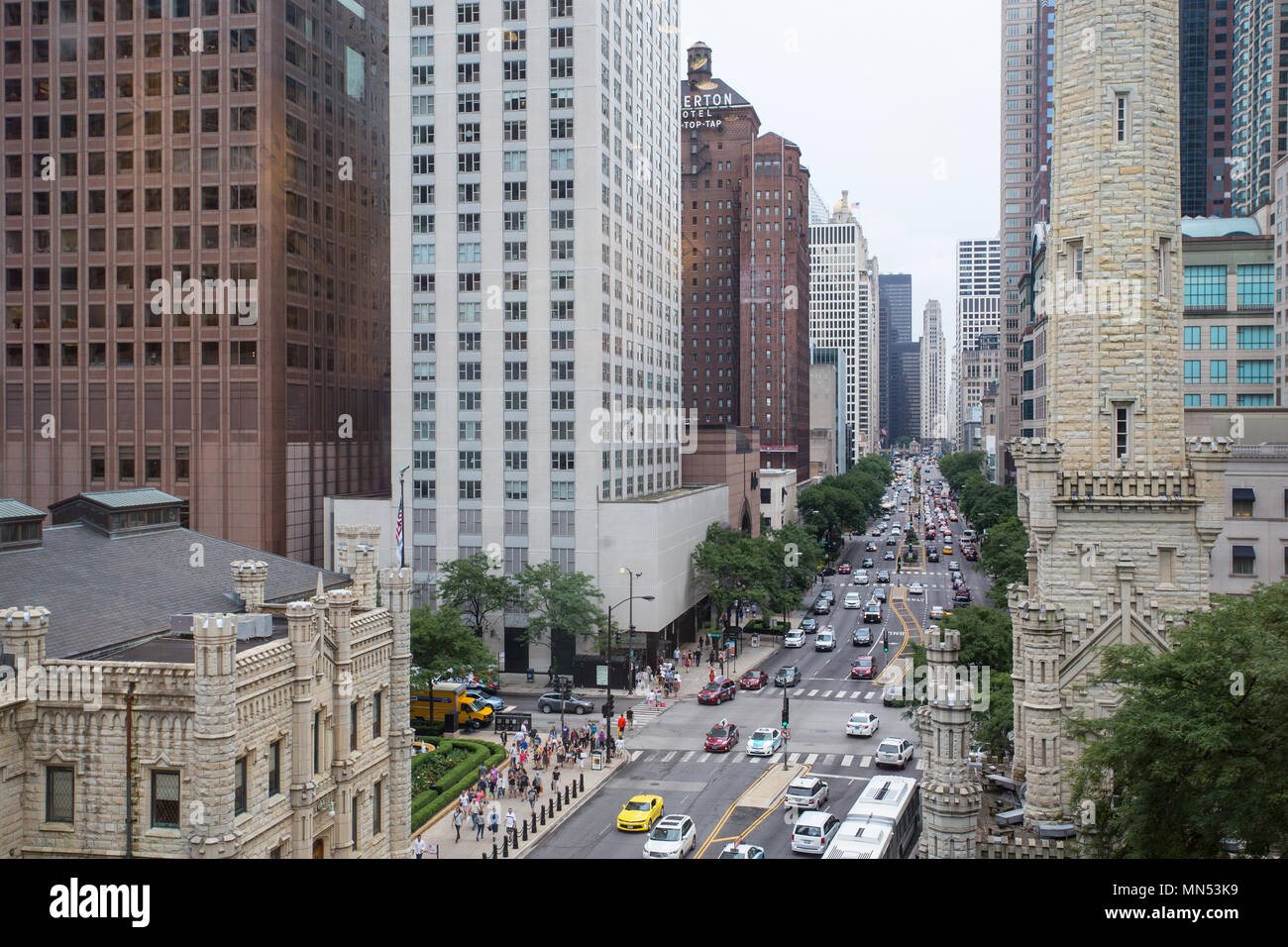 Chicago illinois urban road trees hi-res stock photography and images ...