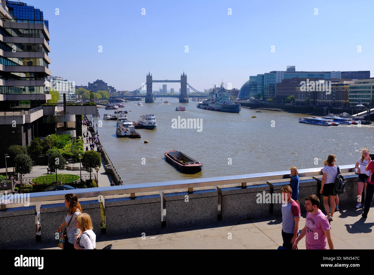 View from London Bridge of Tower Bridge - London UK Stock Photo - Alamy