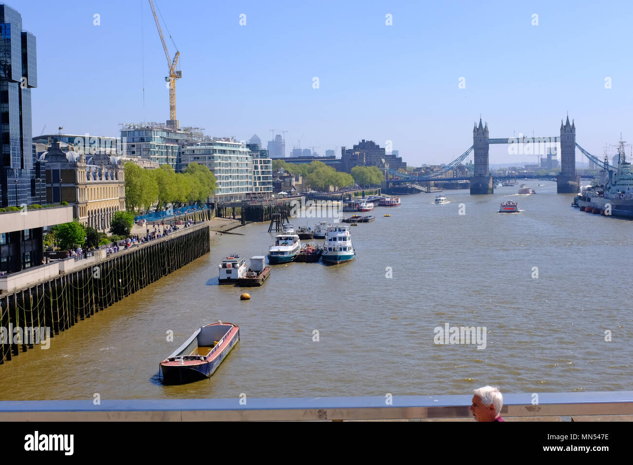 View from London Bridge of Tower Bridge - London UK Stock Photo - Alamy