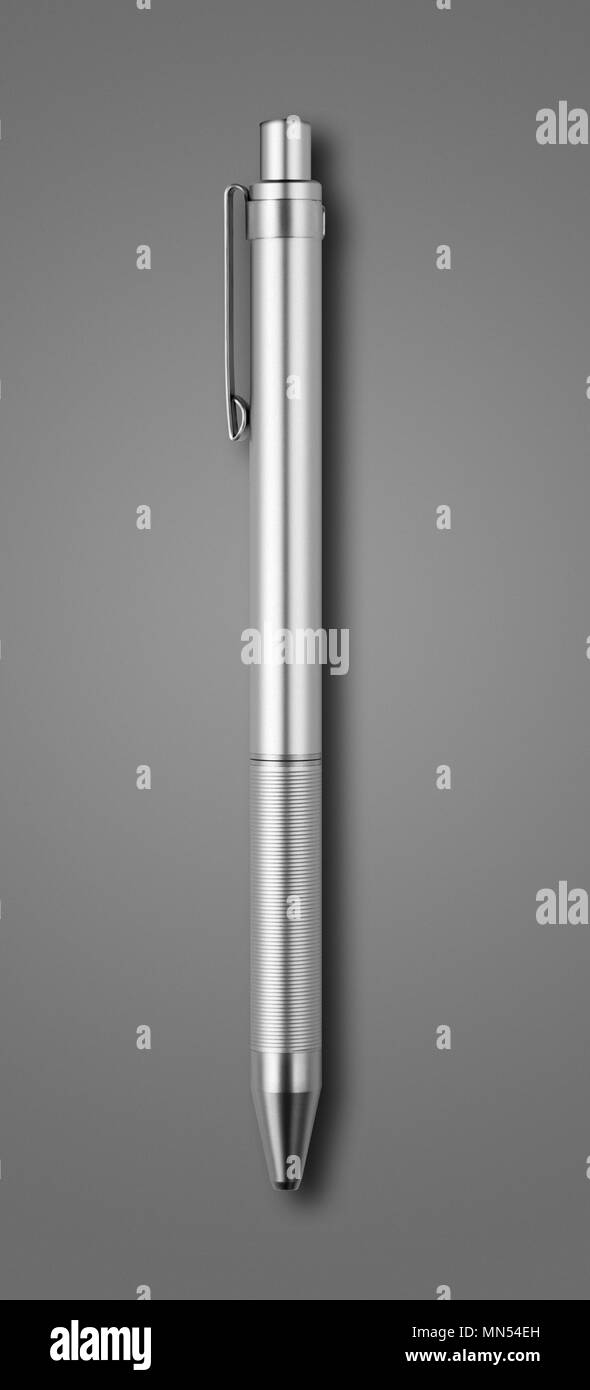 Steel metal pen isolated on dark grey background Stock Photo - Alamy